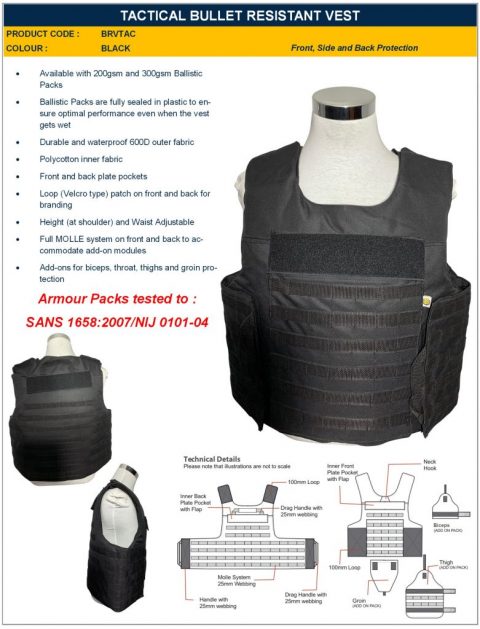 Ballistic Body Armour – Leo Garments Pty Ltd