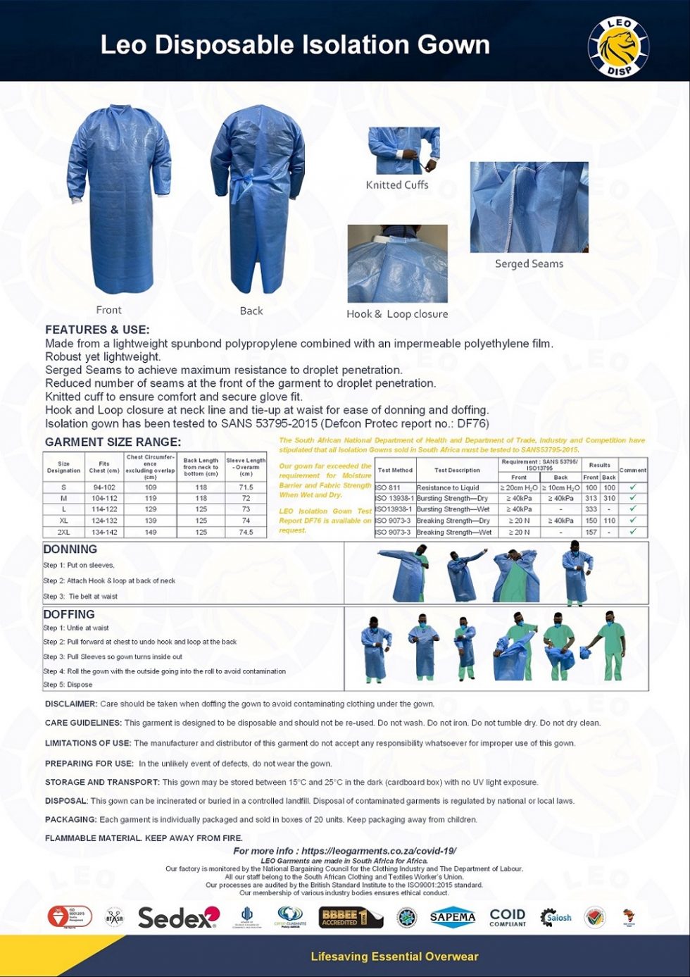 Medical Protective Wear – Leo Garments Pty Ltd